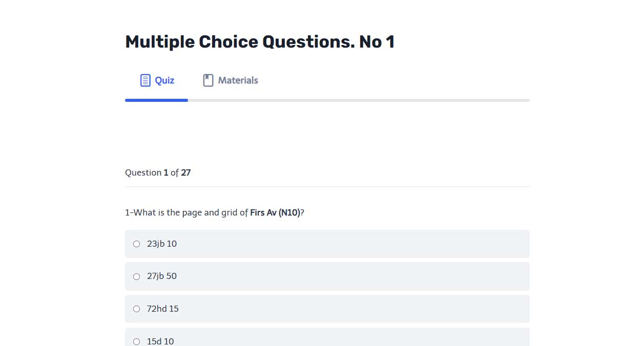 Topographical Mock Tests - SERU MOCK-UP TESTS